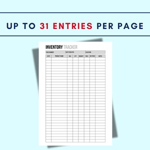 Printable Inventory Tracker for Small Business Stock Management Product ...