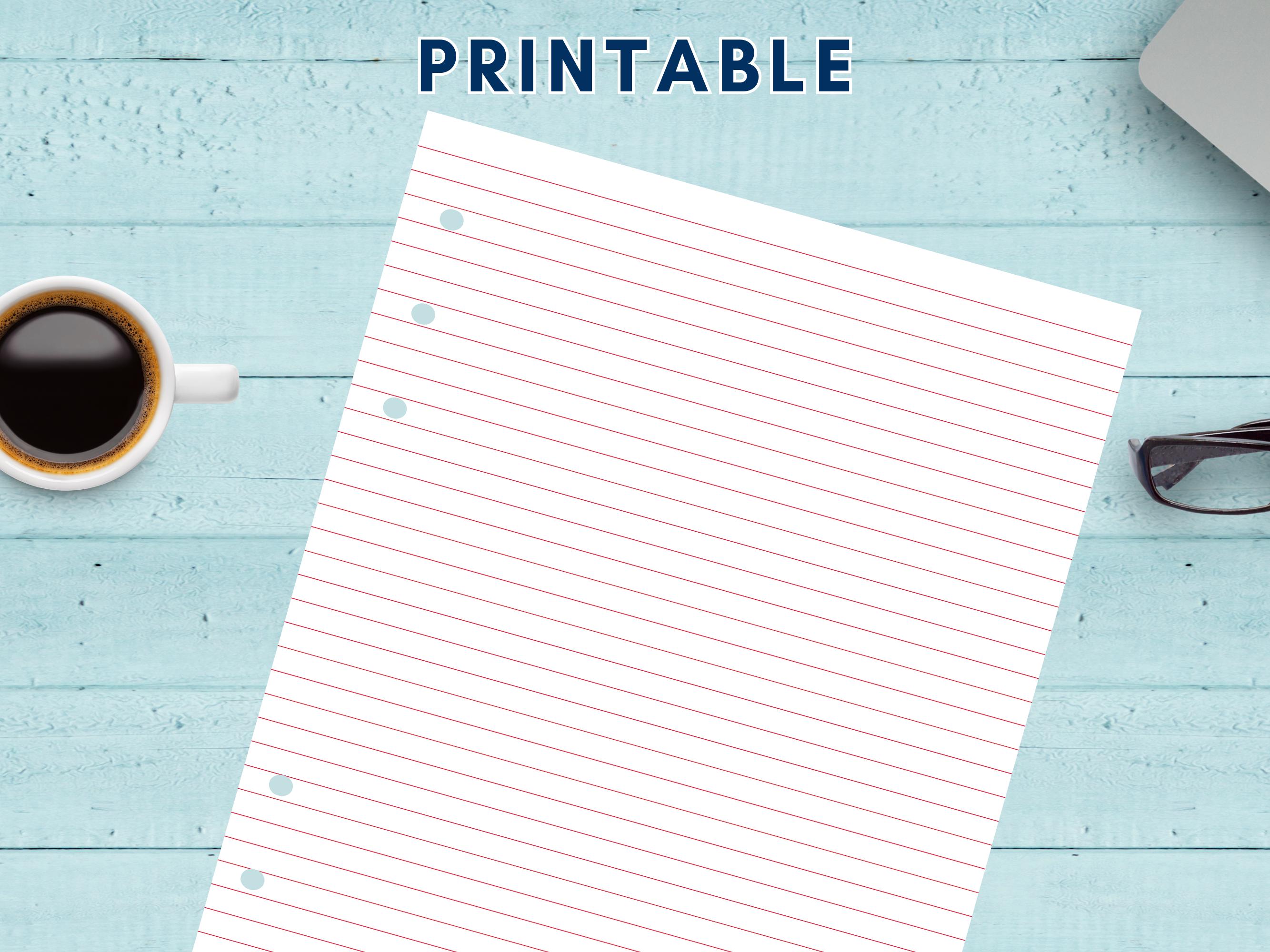 Colored Printable Lined Paper Set for Notebook Journal Digital Notes A4 ...