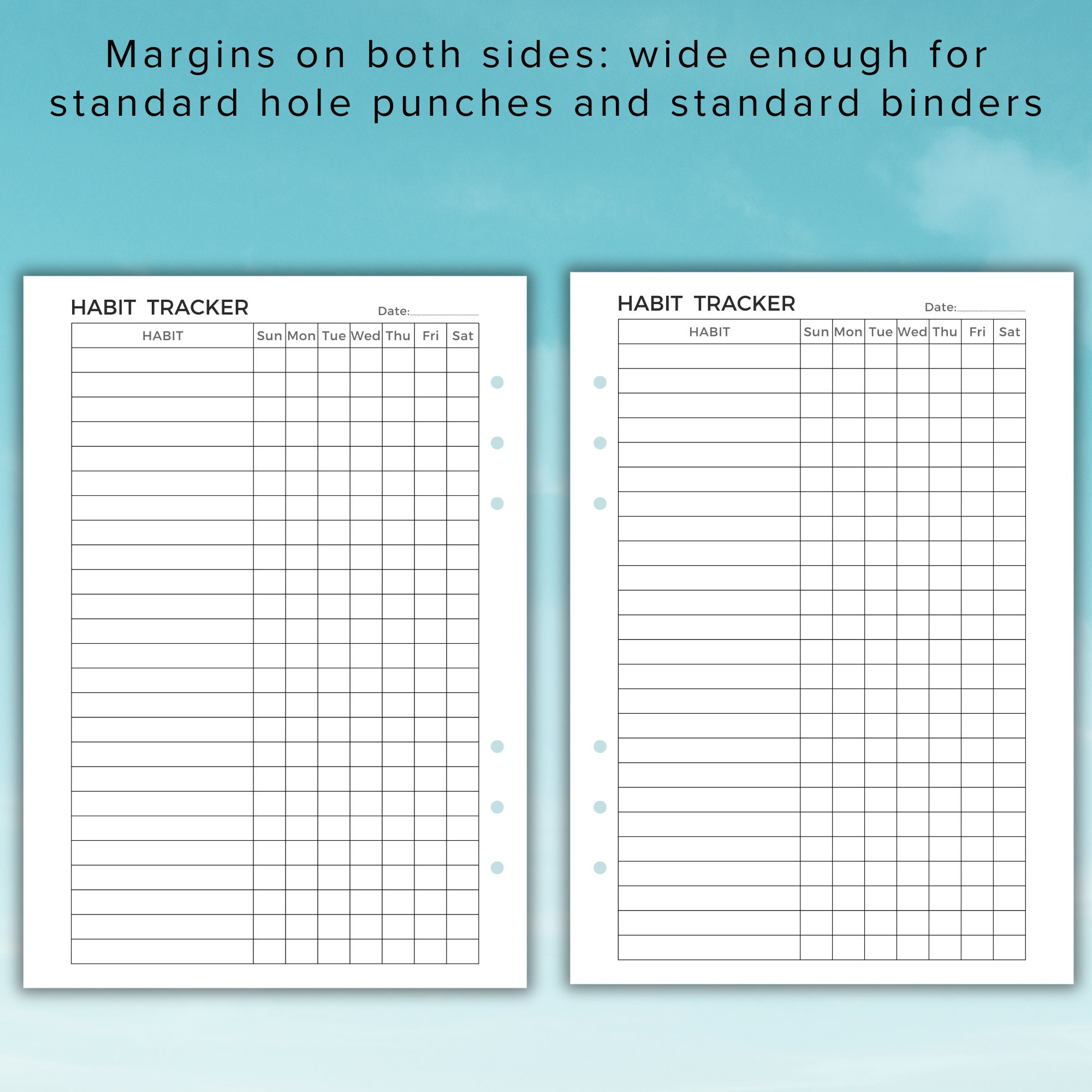Weekly Habit Tracker Printable Template, Daily Routine & Goal Tracking ...
