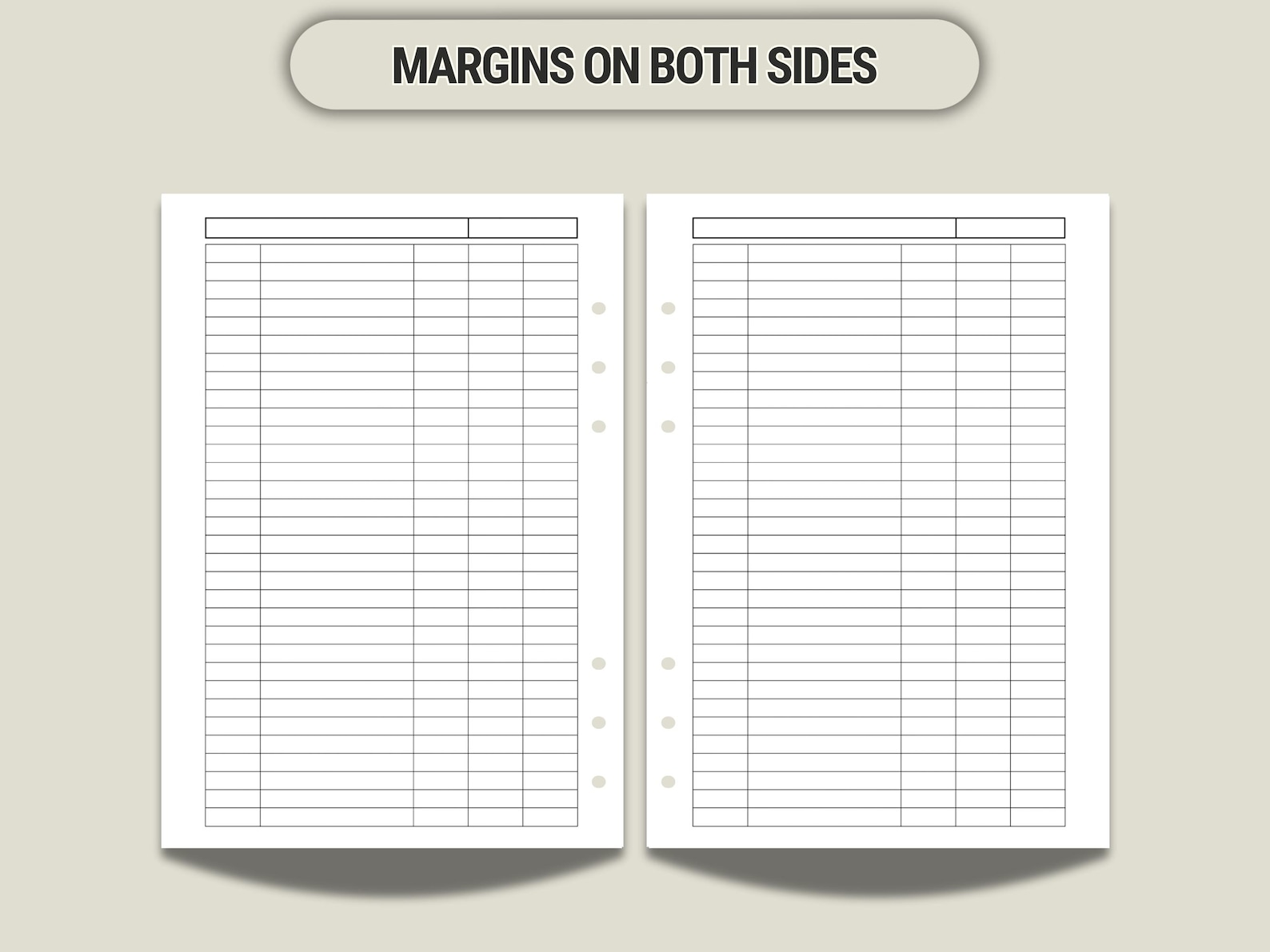 Printable 5 Column Log Template: Customizable Tracker (PDF & PNG) - Etsy