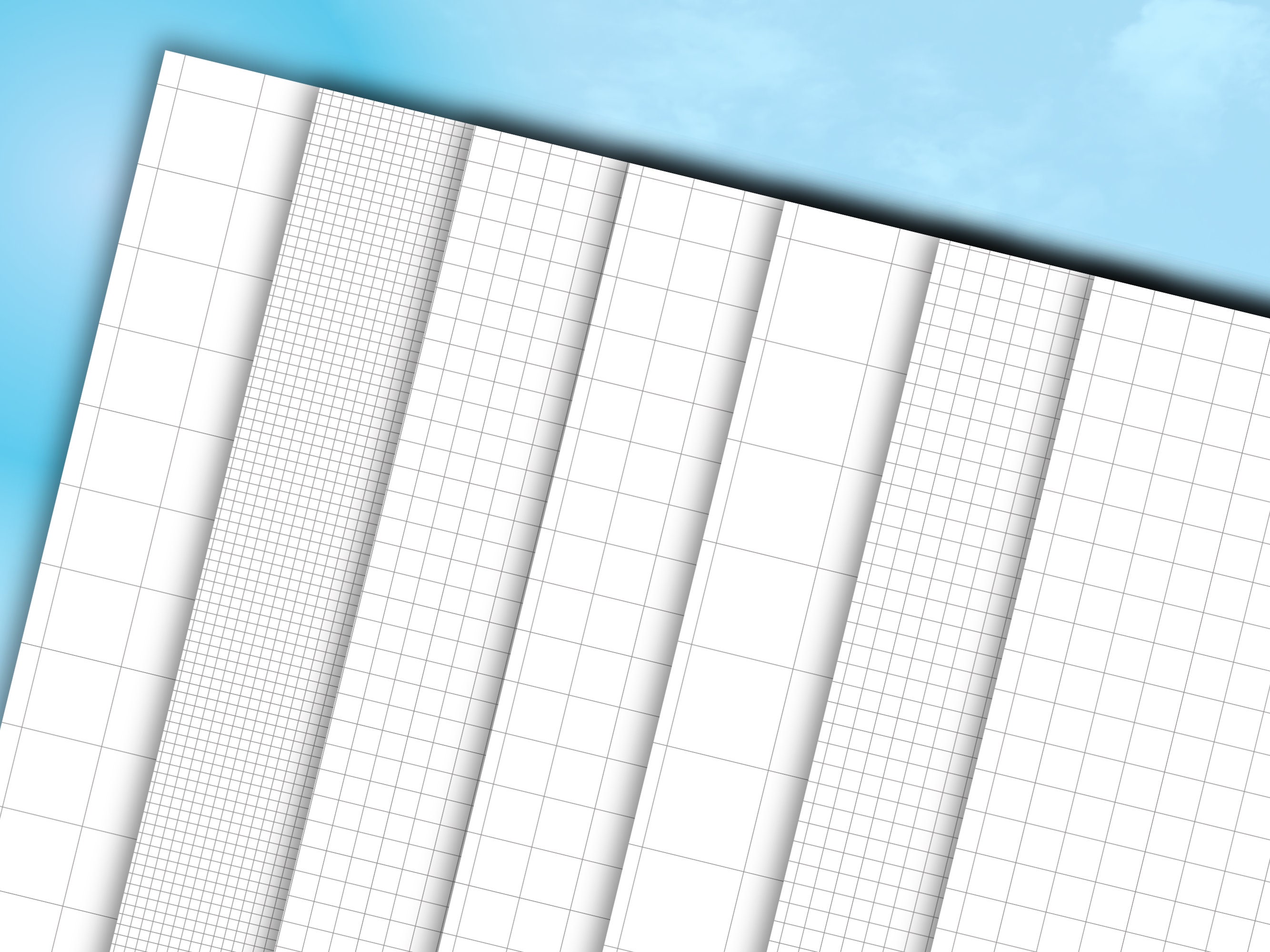 Graph Paper Bundle Printable and Digital Grid Paper Pages 7 Grid ...