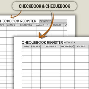 Printable Checkbook Register: Transaction Tracker, Small Business ...