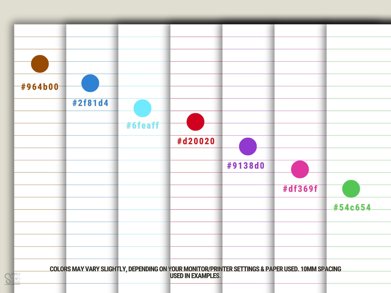 Printable Colored Lined Paper Set: A4/a5/letter Sizes (PDF) - Etsy