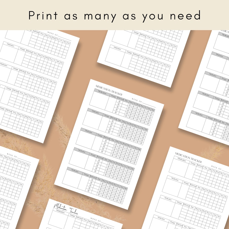 Daily Medication Tracker Printable, Simple Meds Schedule List to Print ...