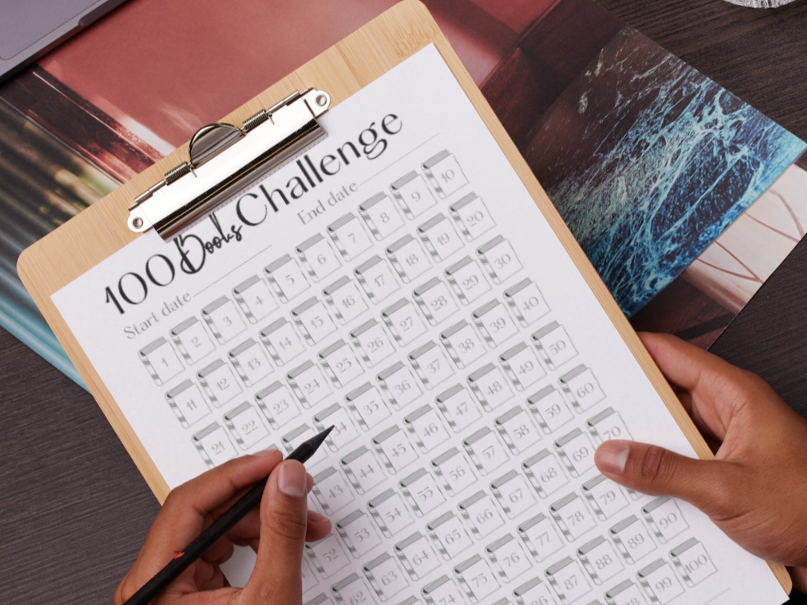 100 Book Reading Challenge Tracker Printable Template for Reading ...