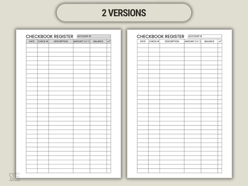 Printable Checkbook Register: Transaction Tracker, Small Business ...