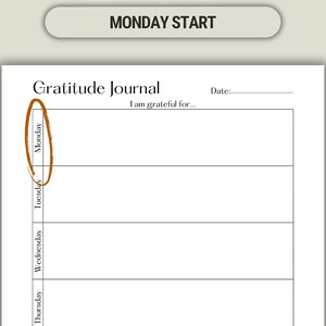 Weekly Gratitude Journal Printable Template for Personal Growth Instant ...