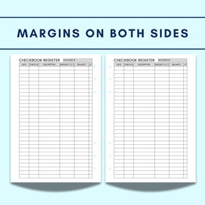 Printable Checkbook Register Transaction Tracker for Personal and Small ...