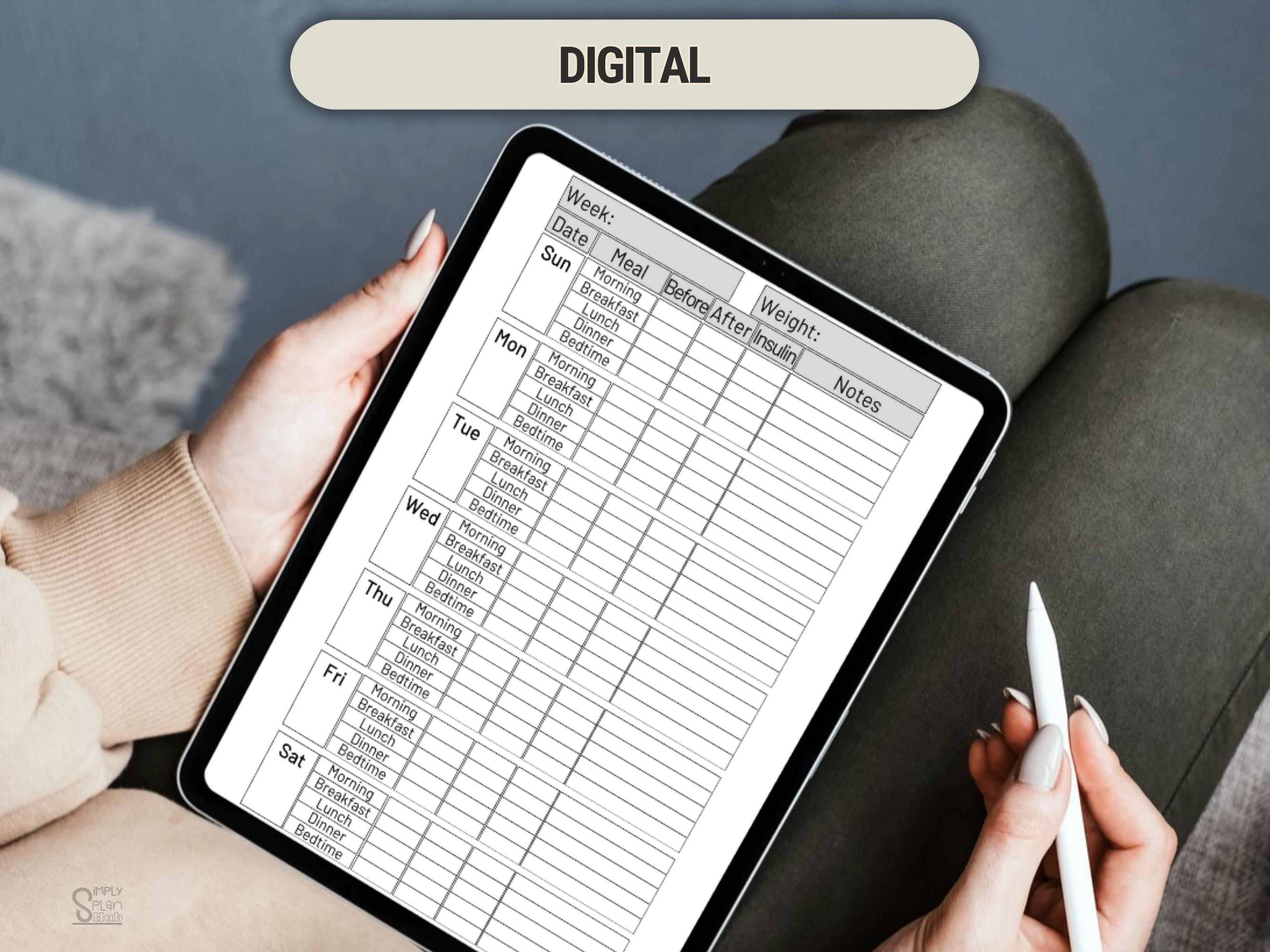 Blood Sugar Tracker Printable Reading Tracker Glucose and Insulin ...