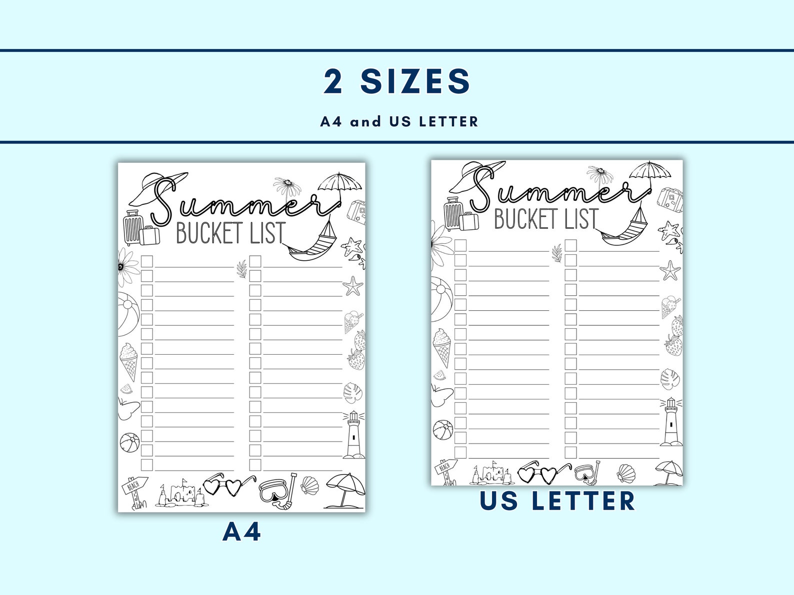 Summer Bucket List Printable and Fillable Summer Break to Do List ...