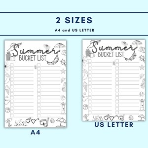 Summer Bucket List Printable and Fillable Summer Break to Do List ...