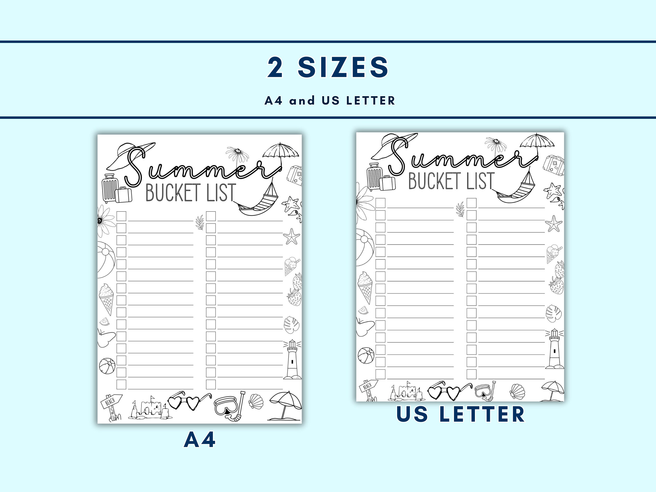 Summer Bucket List Printable and Fillable Summer Break to Do List ...