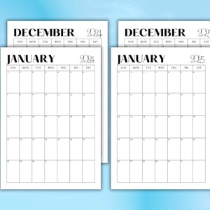 Printable Calendar 2024 & 2025 Monthly Planner 2024/2025 Letter and A4 ...