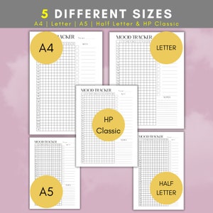 Mood Tracker Printable Template, A Year in Pixels Mood Journal, Emotion ...