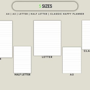 Printable Lined Paper Bundle: A4/a5/letter Sizes (PDF & PNG) - Etsy
