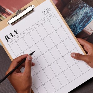Printable Calendar 2024 Monthly Planner 2024 Letter and A4 Portrait ...