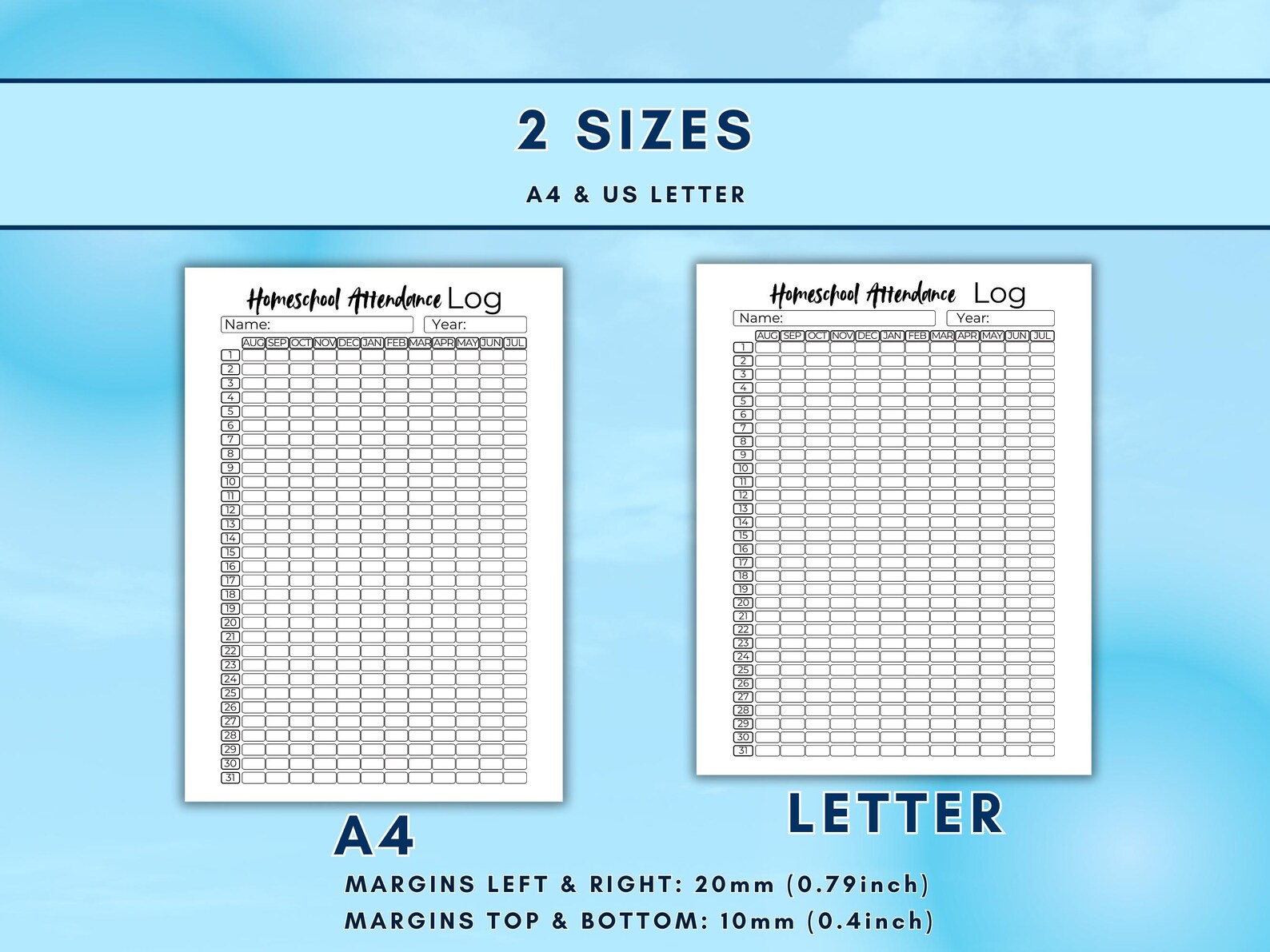 Homeschool Attendance Log | Printable Homeschooling Records Tracker ...
