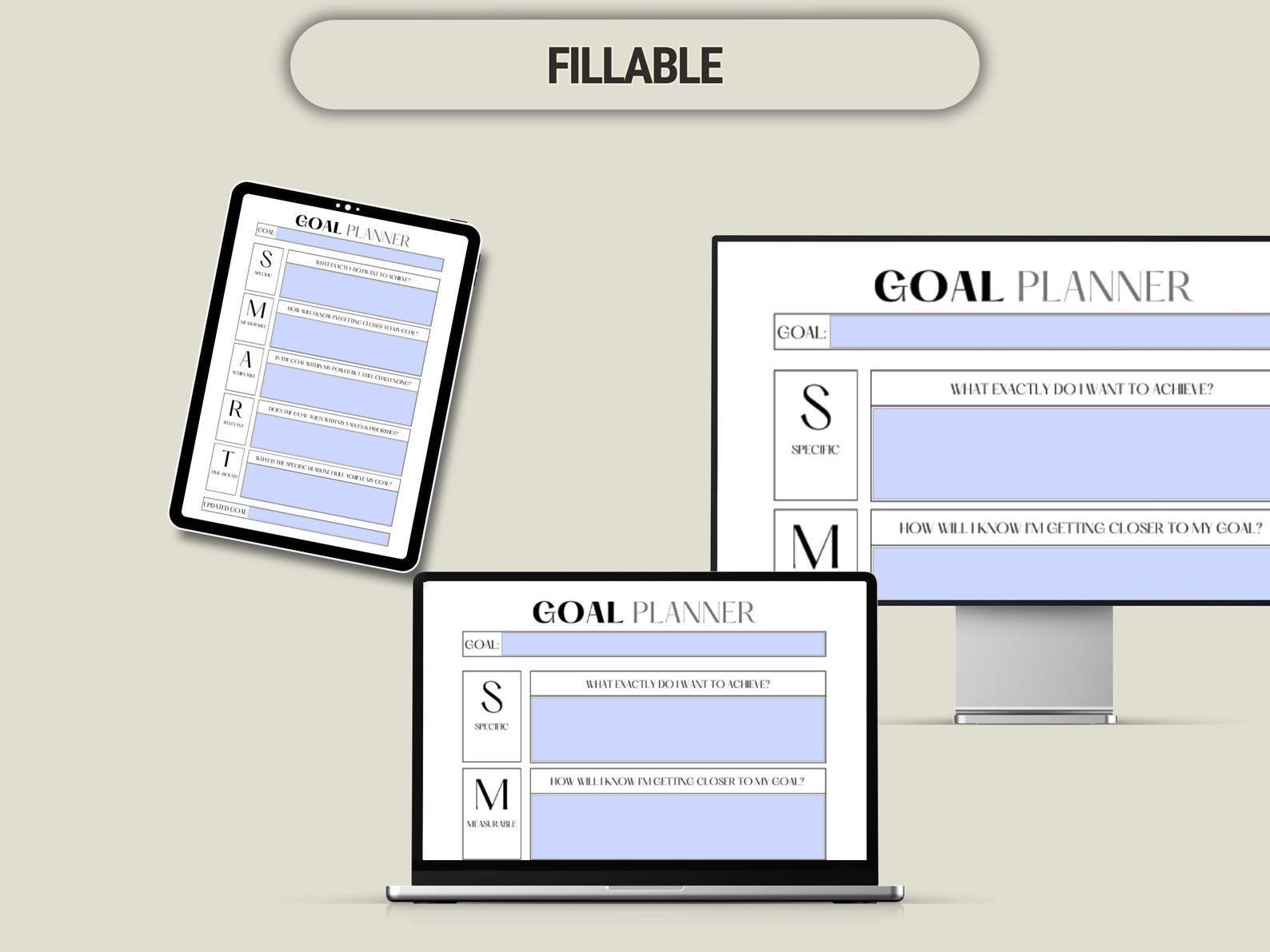 SMART Goal Planner Printable: Fillable Action Plan Template (PDF) - Etsy