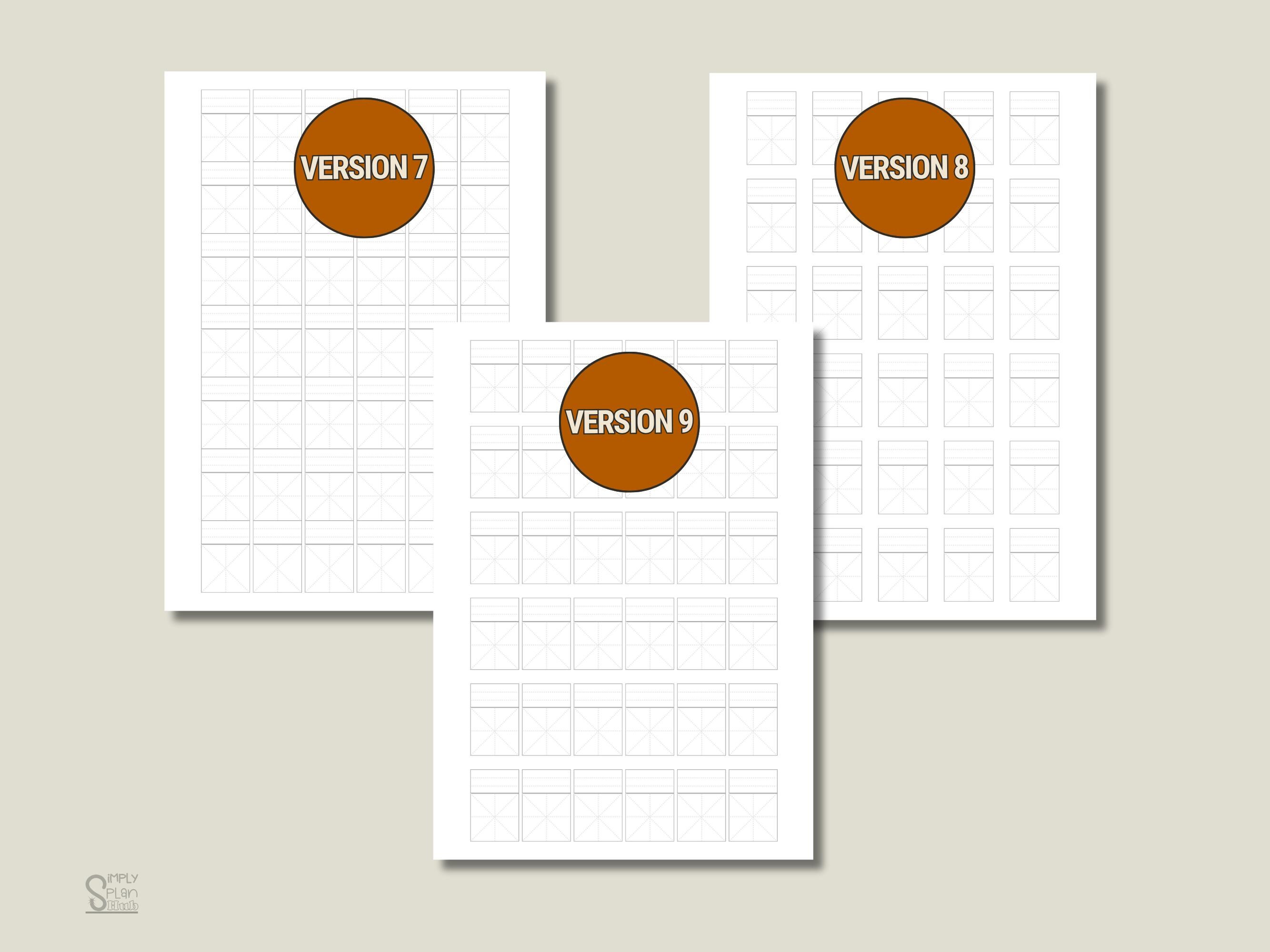 Mi Zi Ge Chinese Writing Practice Paper: 11 Grid Templates (PDF & PNG ...