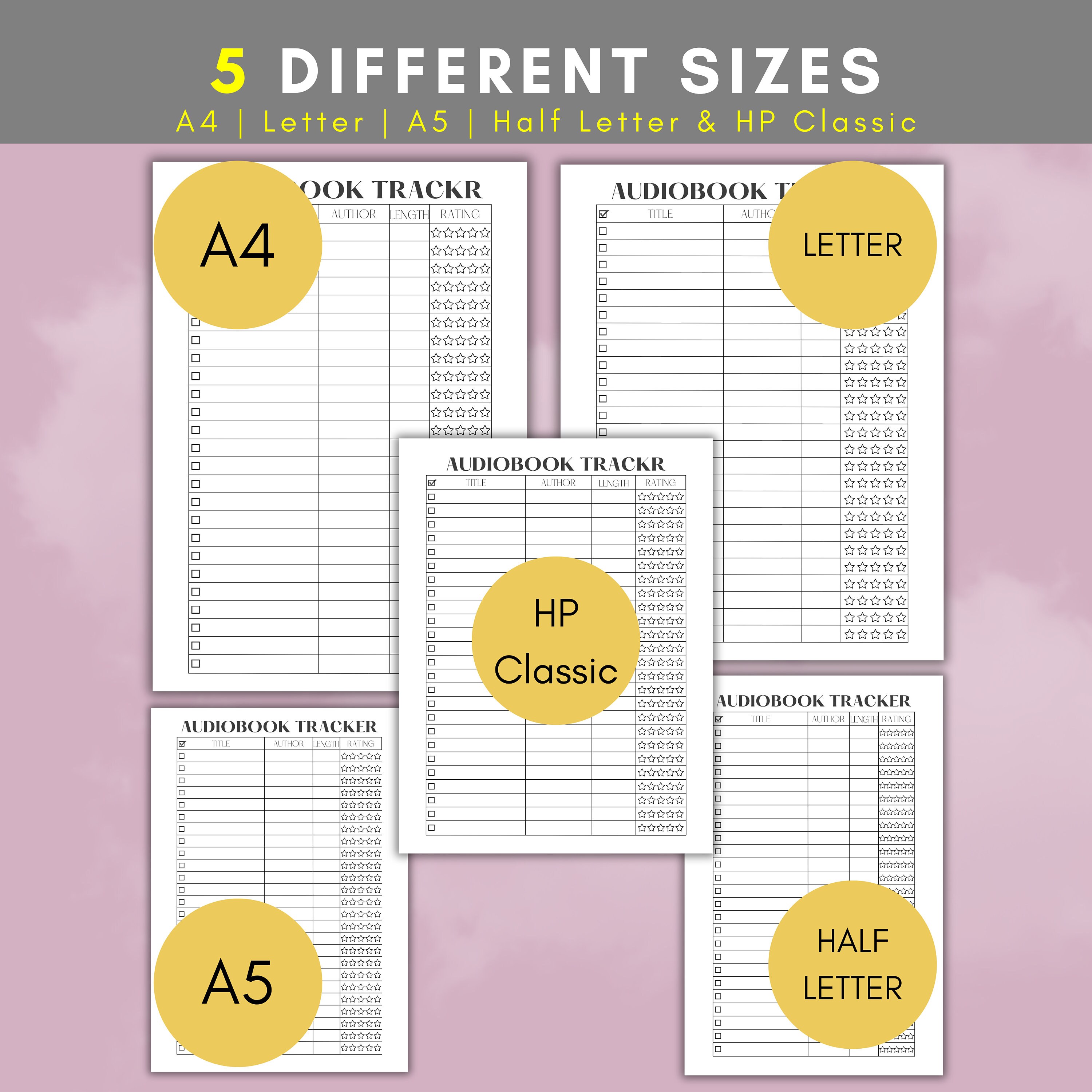 Audiobook Tracker Printable Template, Audio Books to Listen List for ...