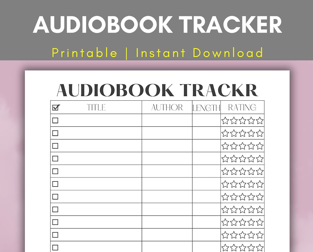 Audiobook Tracker Printable Template, Audio Books to Listen List for ...