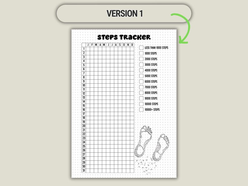Year in Pixels Steps Tracker: Printable Walking Log (PDF & PNG) - Etsy