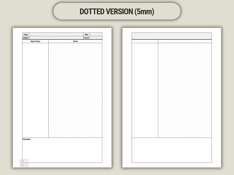 Printable Cornell Notes Template: Graph, Ruled, Dotted, Blank (PDF, PNG ...