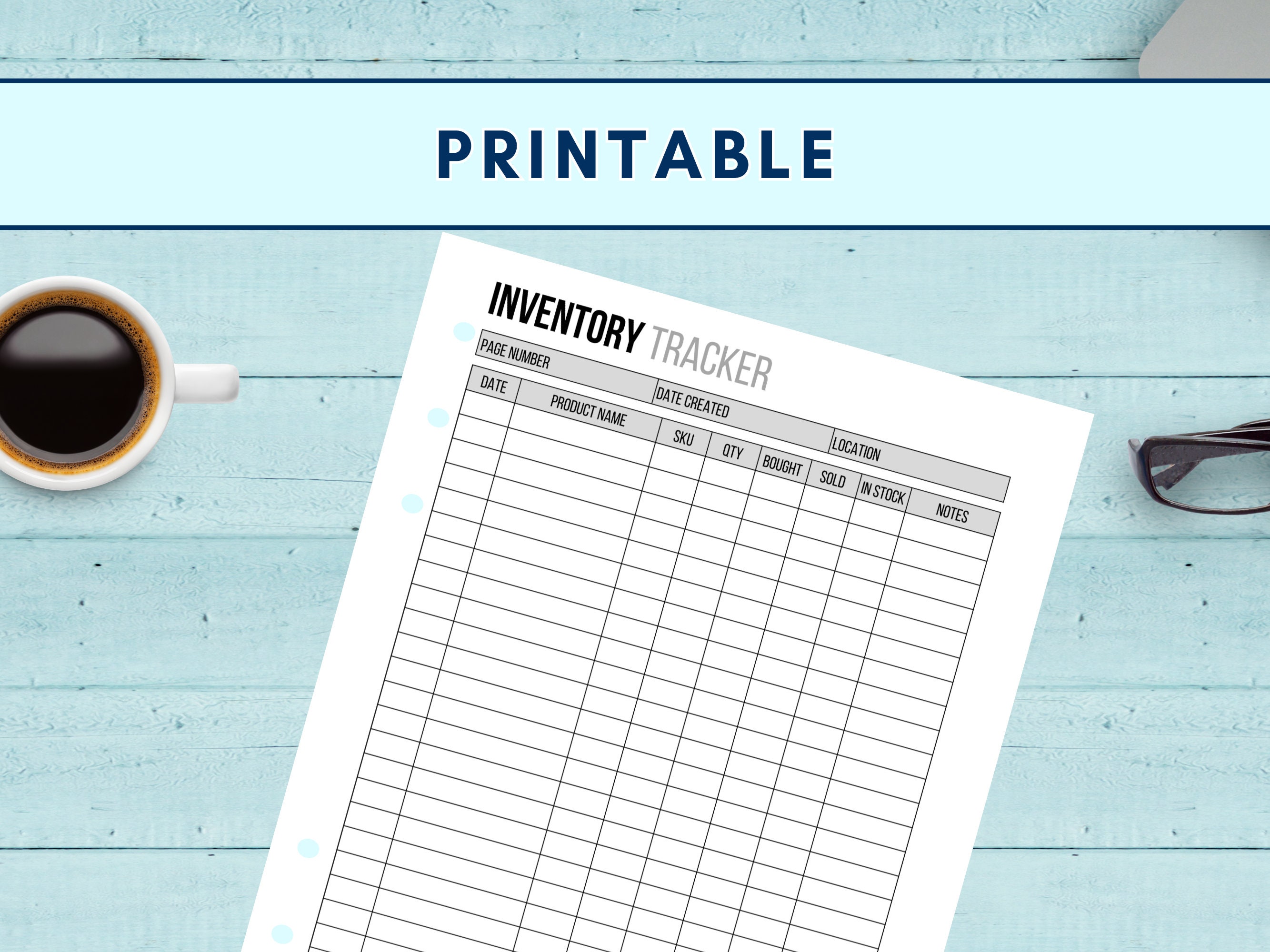 Printable Inventory Tracker for Small Business Stock Management Product ...