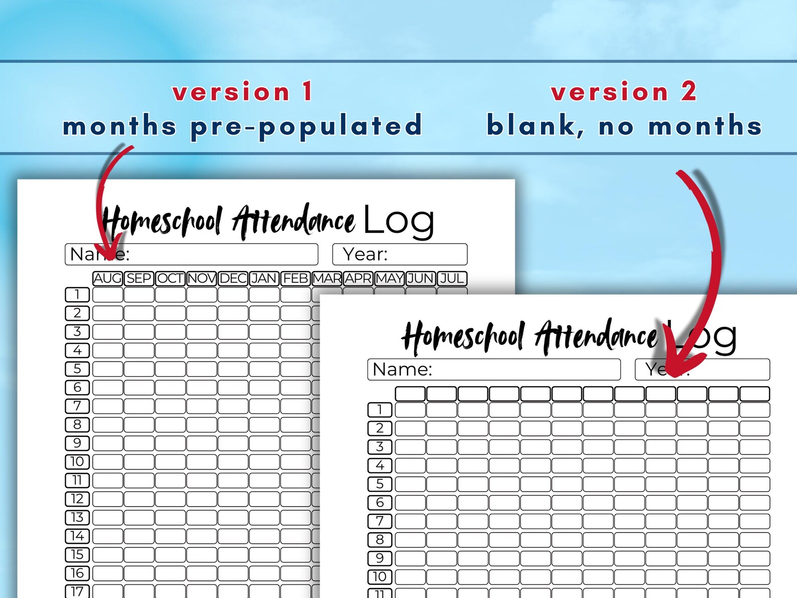 Homeschool Attendance Log | Printable Homeschooling Records Tracker ...