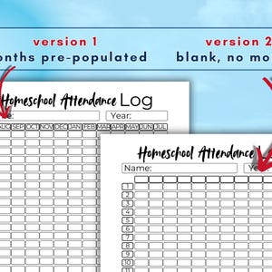 Homeschool Attendance Log | Printable Homeschooling Records Tracker ...