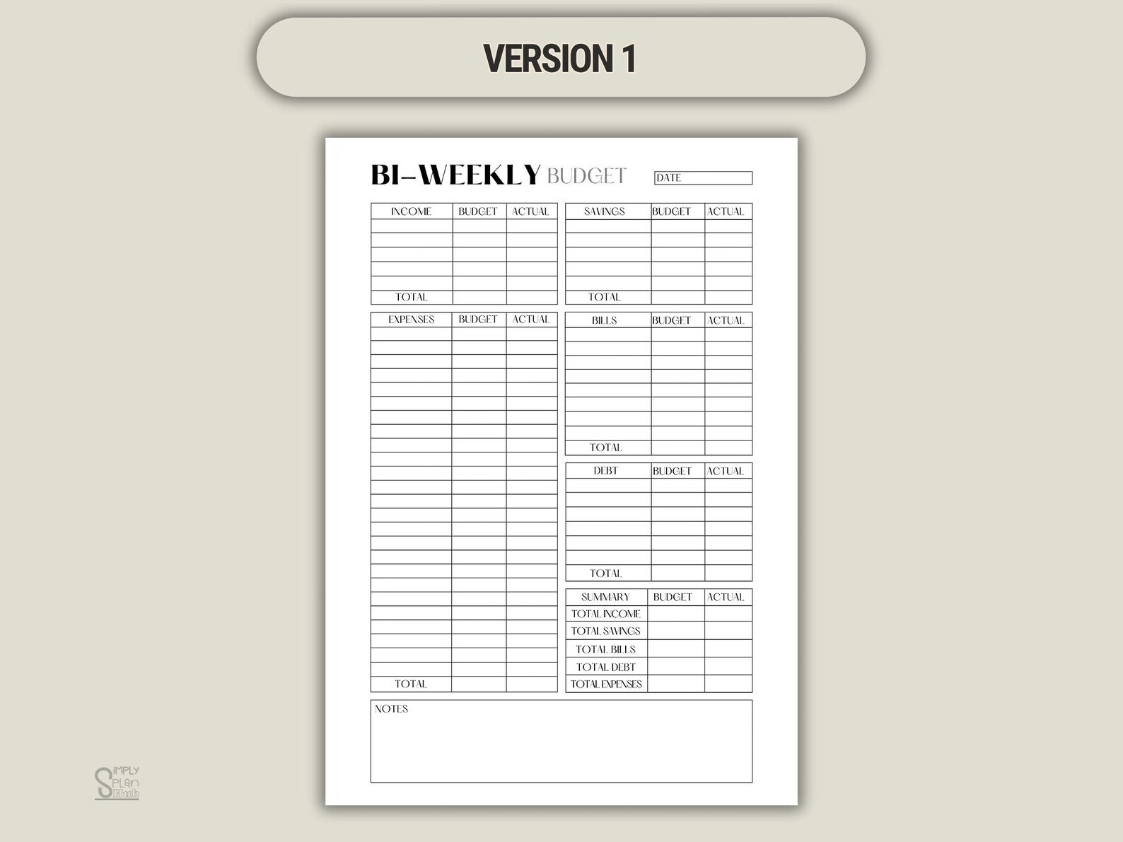 Bi-weekly Budget Planner Printable: Personal Finance Template (digital ...