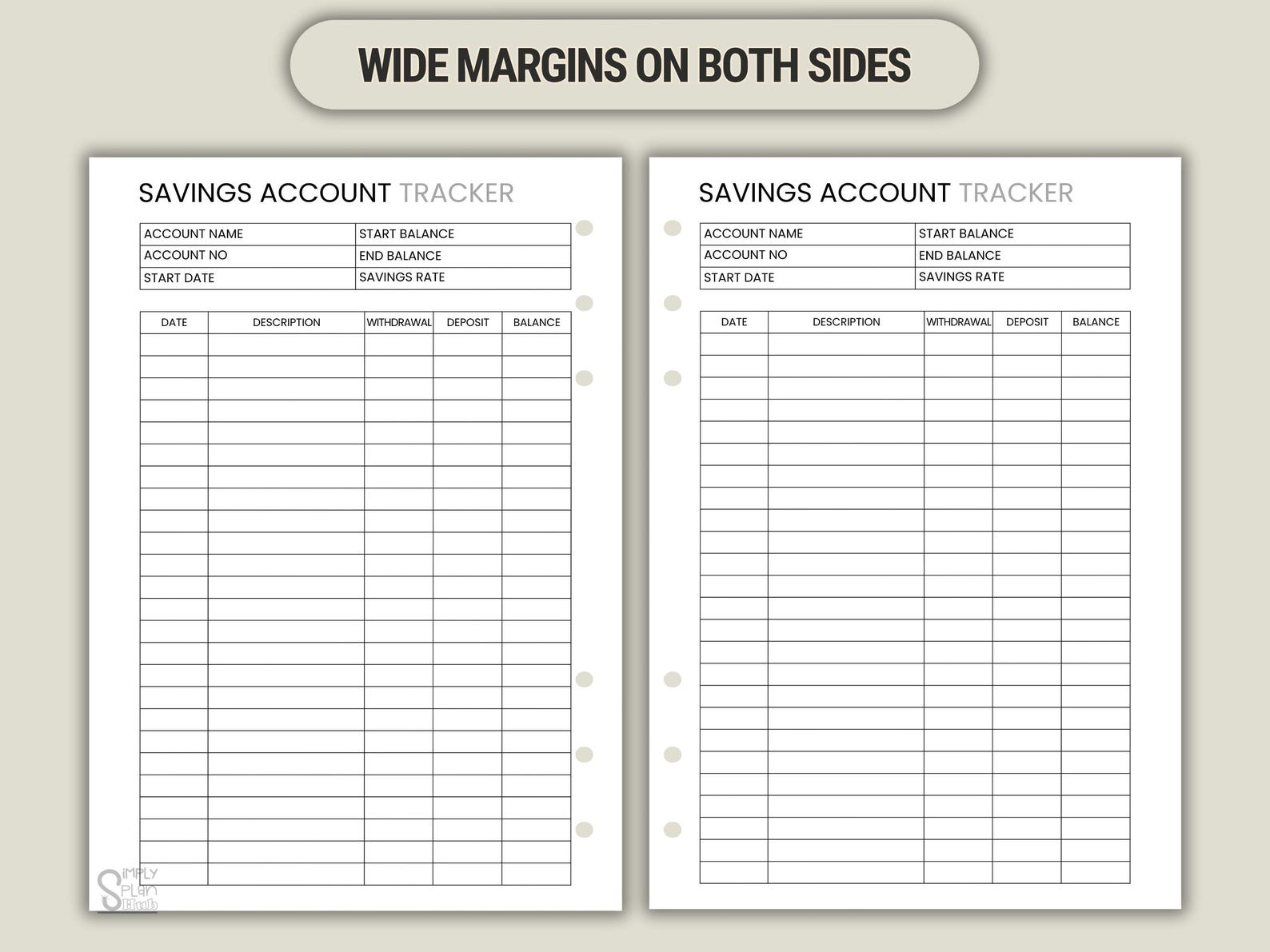 Savings Account Tracker Printable for Personal Finance Planner. Digital ...