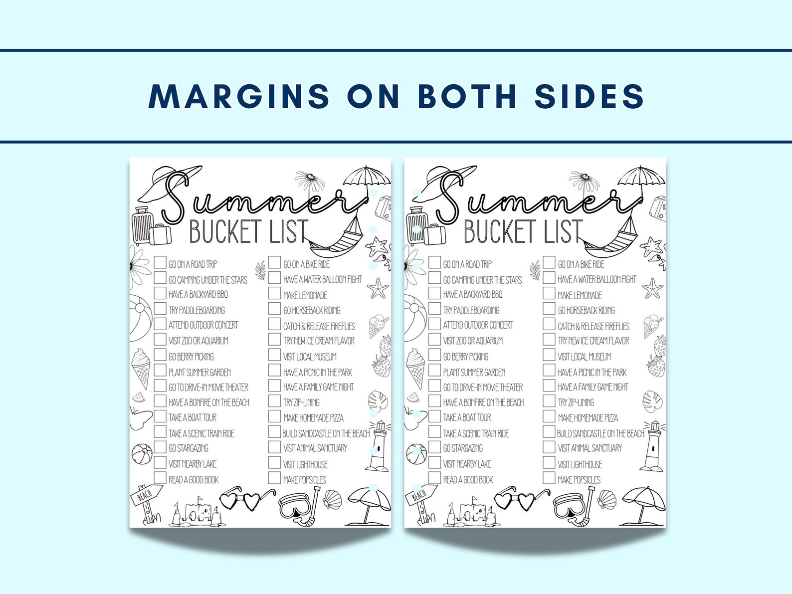 Summer Bucket List Printable and Fillable Summer Break to Do List ...