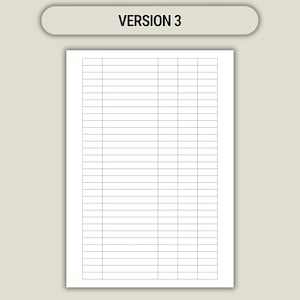 Printable 5 Column Log Template: Customizable Tracker (PDF & PNG) - Etsy
