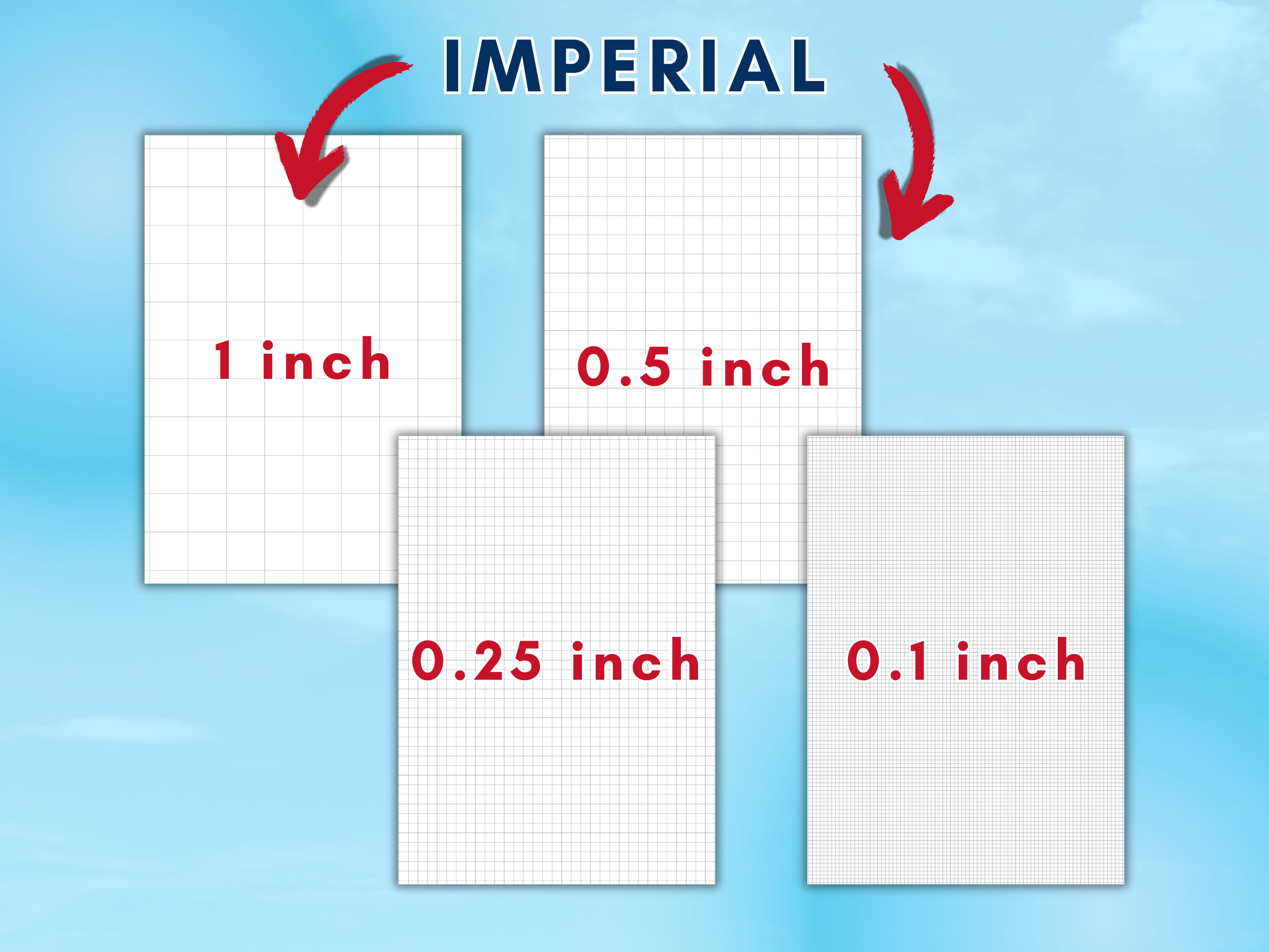Graph Paper Bundle Printable and Digital Grid Paper Pages 7 Grid ...