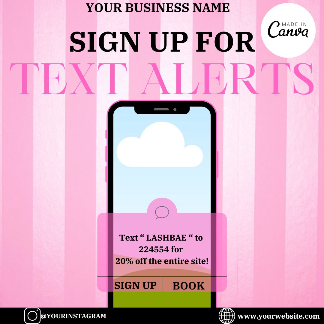 Text Alert Flyer 100% EDITABLE Booking Flyer Texting Flyer Instagram ...