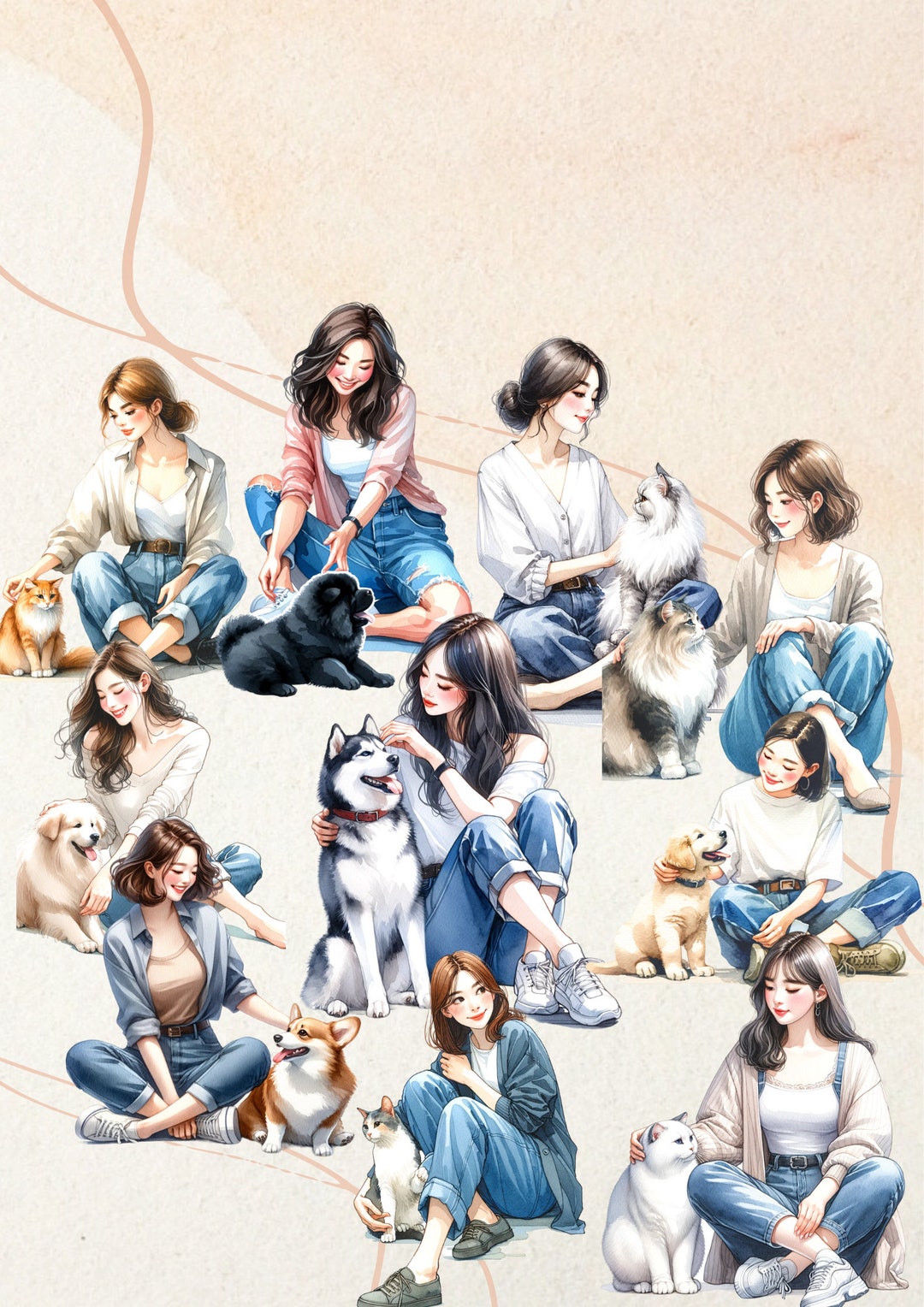 Printable Girl Stickers for Planners, Journals, Scrapbook Fur Mom - Etsy