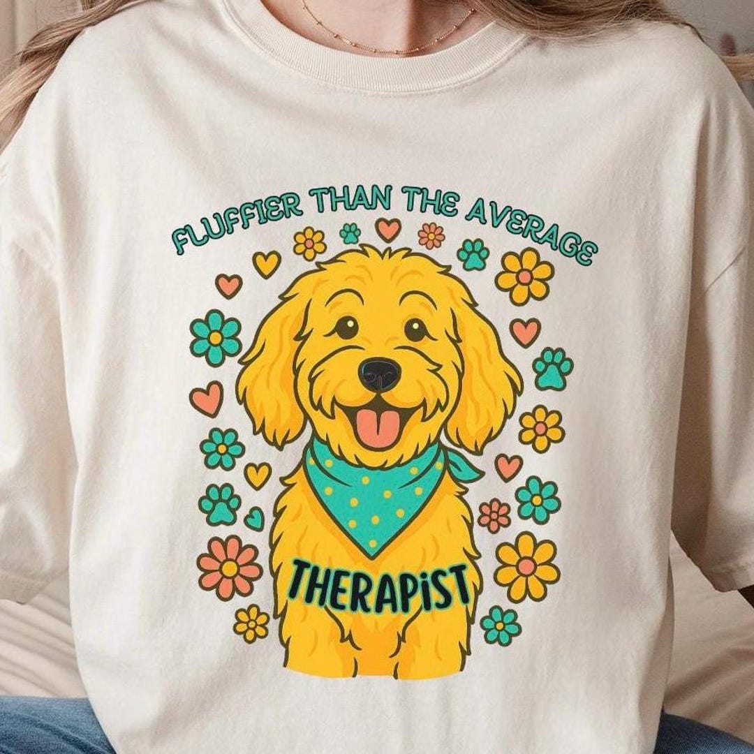 Goldendoodle Therapy Dog T-shirt: Funny Mental Health Tee - Etsy
