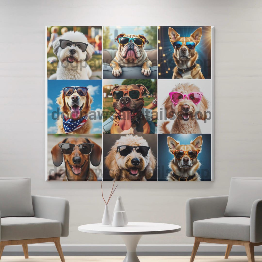 Dogs in Sunglasses Png,dog Decor,cubicle Poster,gift for New Home,dog ...
