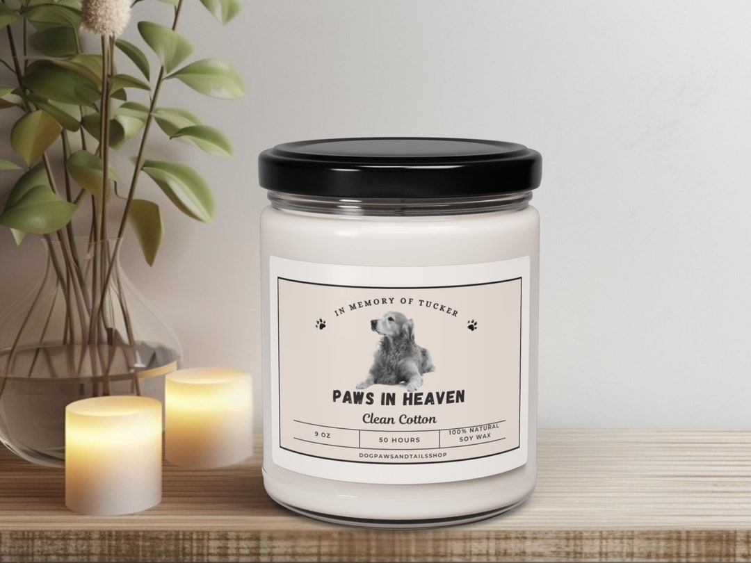 Dog Memorial Candle, Personalized Sympathy Gift, Custom Soy Candle, Pet ...