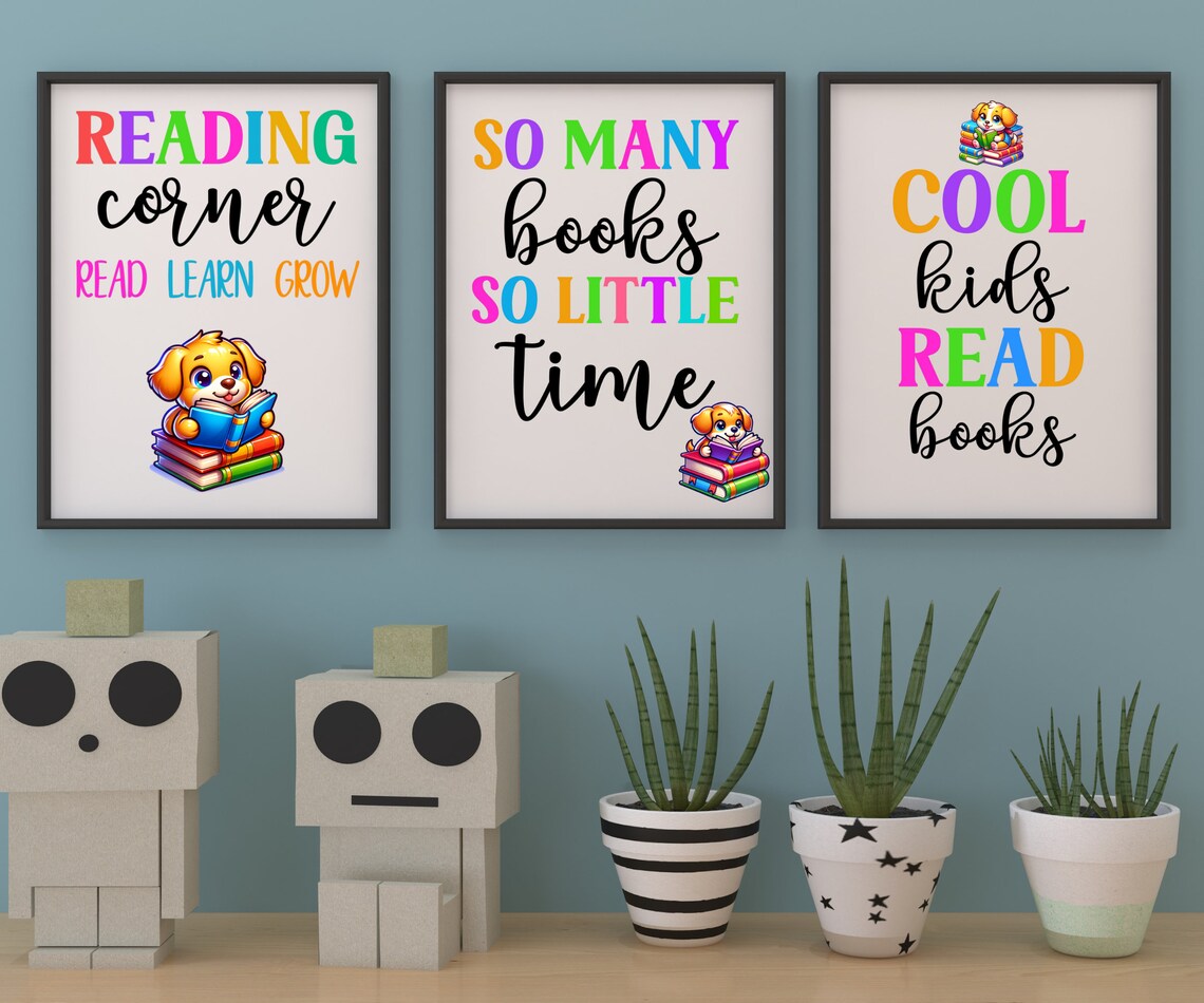 Reading Posters Bundle,classroom Decor Bundle,printable Wall Art ...