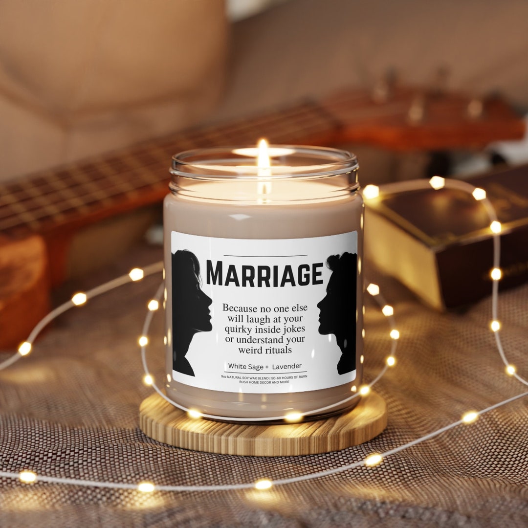 Marriage: Laugh at Jokes or Rituals Funny Candle Gift for Her Wife Gift ...