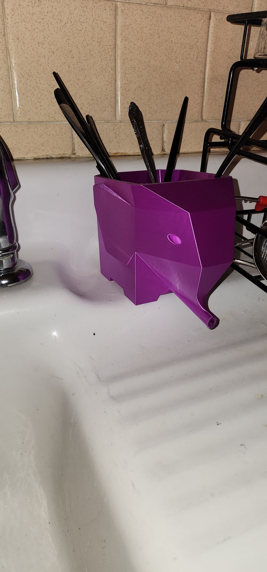 3d Printed Elephant Holder With Drain - Etsy