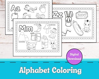26 Alphabet Coloring Pages | Letters and Objects Coloring Worksheets ...