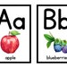 Alphabet Classroom Posters Fruit Themed | Alphabet Flashcards ...