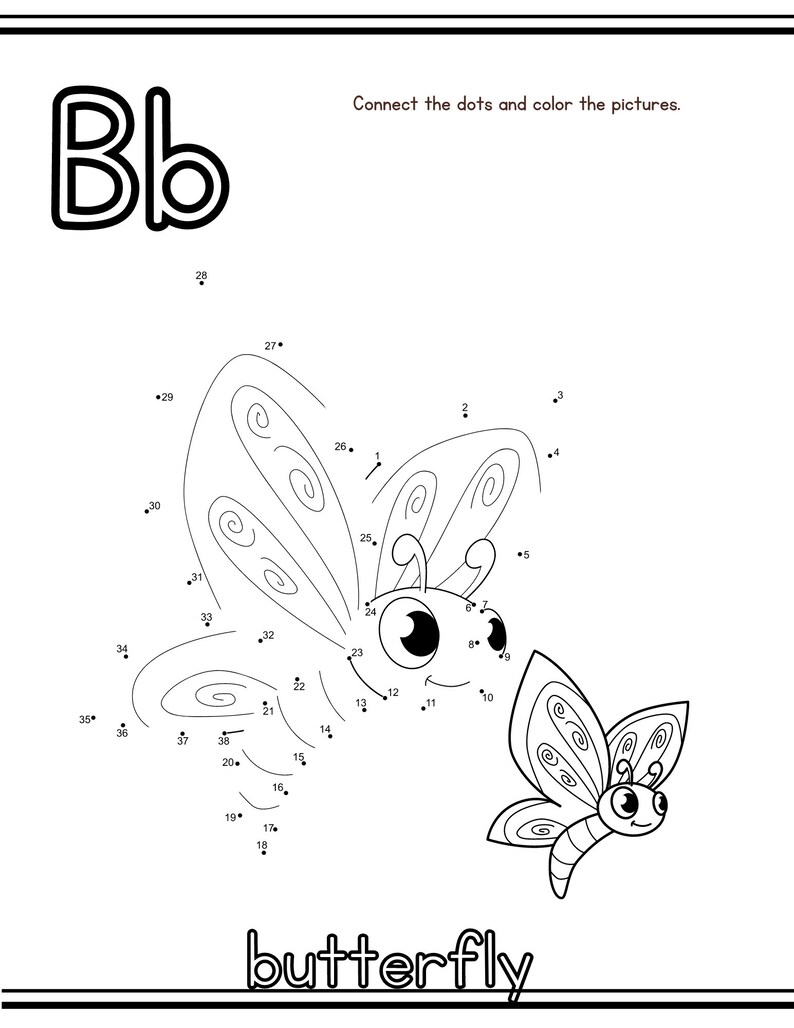 Dot to Dot Alphabet Animal Themed | Dot to Dot for Kids | Dot to Dot ...