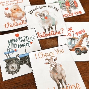 Valentines Cards for Kids | Farm Themed Valentines Cards | Printable ...