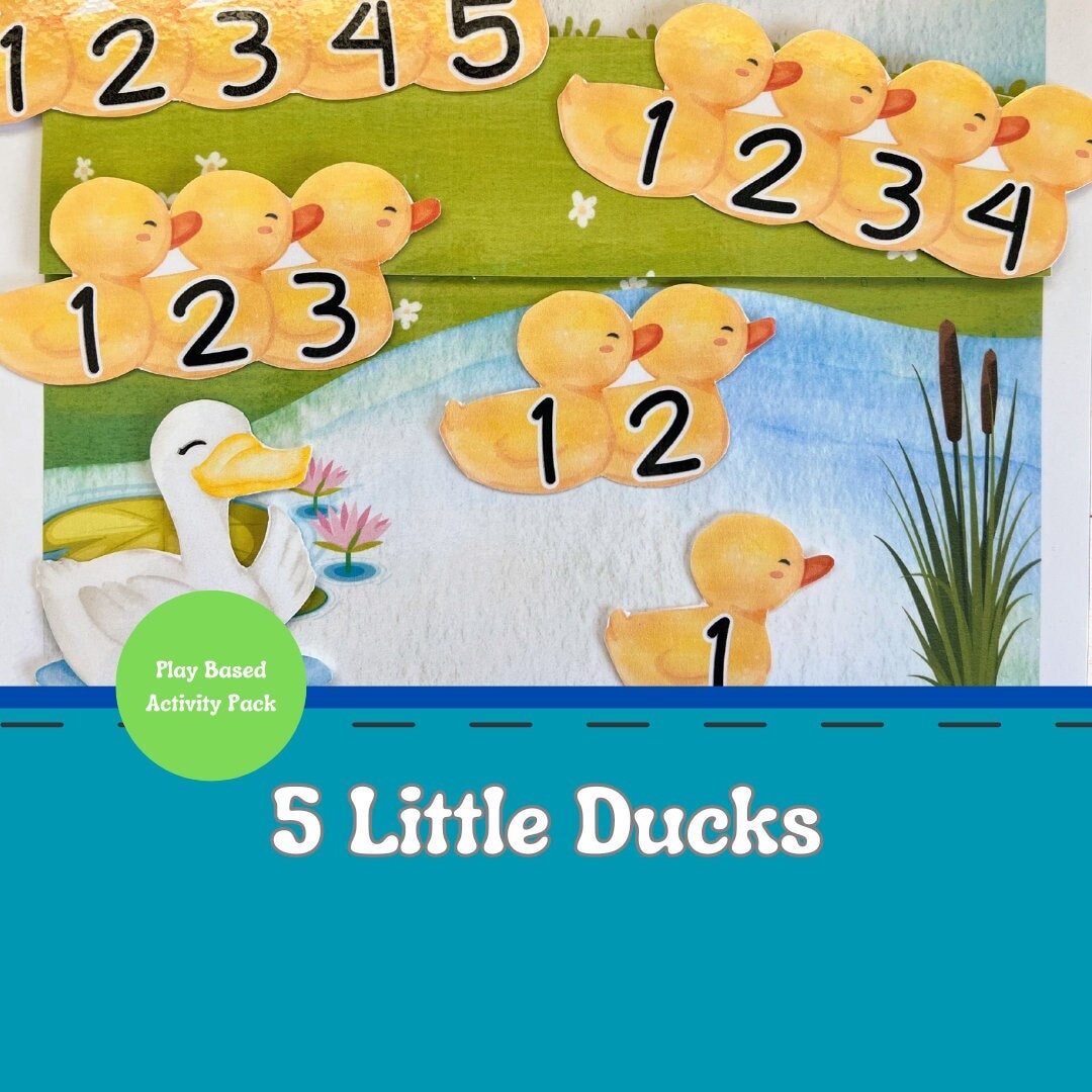 5 Little Ducks Activity Packet | Preschool Counting Song (digital ...