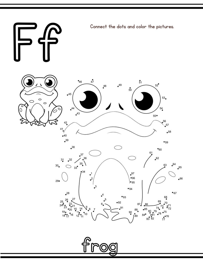 Dot to Dot Alphabet Animal Themed | Dot to Dot for Kids | Dot to Dot ...