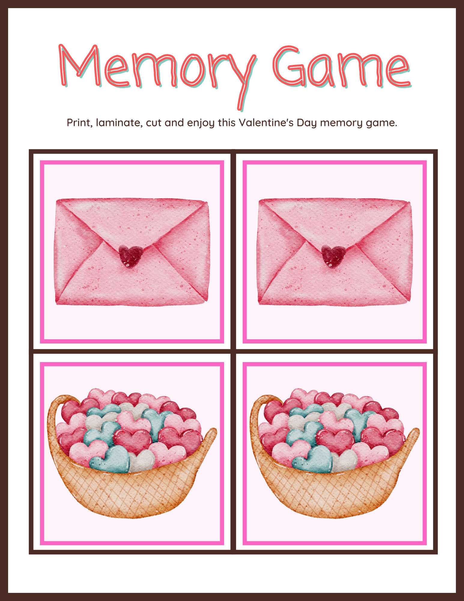 Valentine's Day Game Printable | Preschool Valentine's Day Game ...